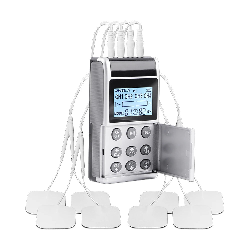 15 Modes 4 Output Channel PMS Eletric Professional Tens Electrodes Mac ...